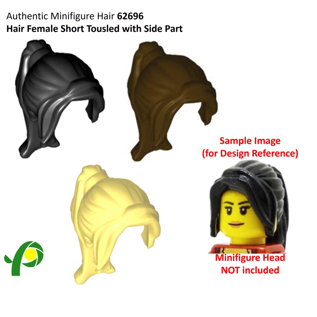 LEGO Parts 62696 Hair Female Ponytail Long with Side Bangs Minifig ...