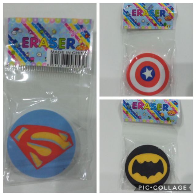 Eraser Captain America, Superman & Batman birthday party Lootbag Filler ...