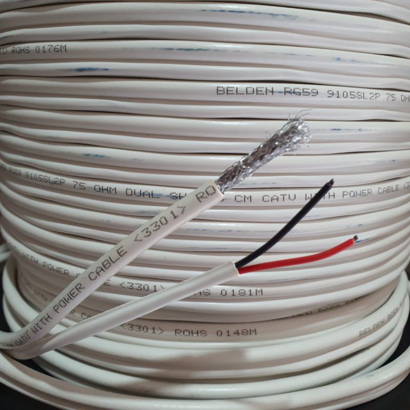 Belden Coaxial RG59 CCTV Cable+Power CCTV Cable Original USA Retail ...