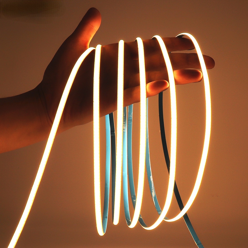 FOB COB LED Strip 12V 24V Flexible 5mm 8mm Width 5M RA 90 High Bright ...