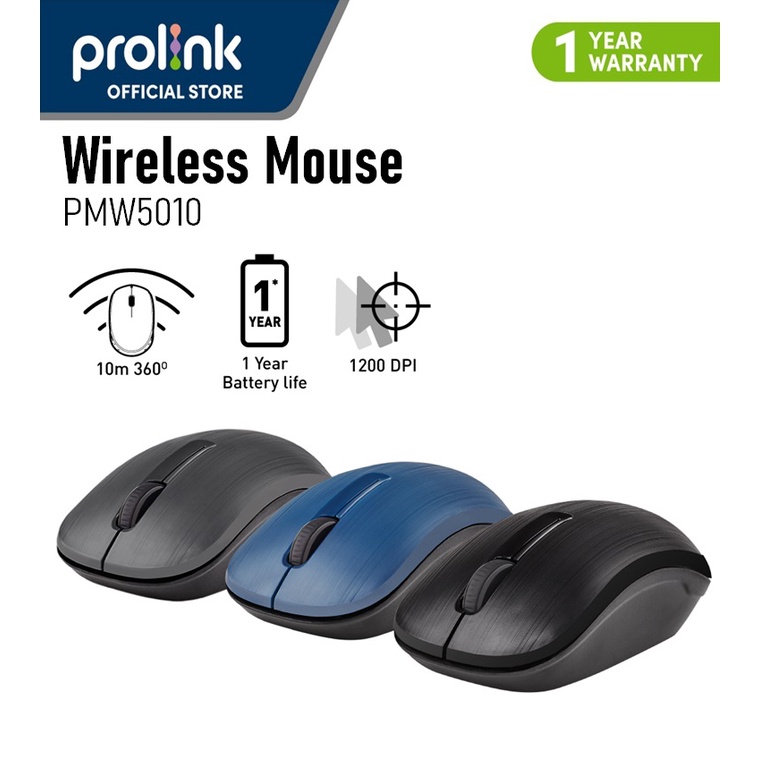 PROLiNK PMW5010 Wireless Optical Mouse 800/1200/1600DPI Power Saving ...