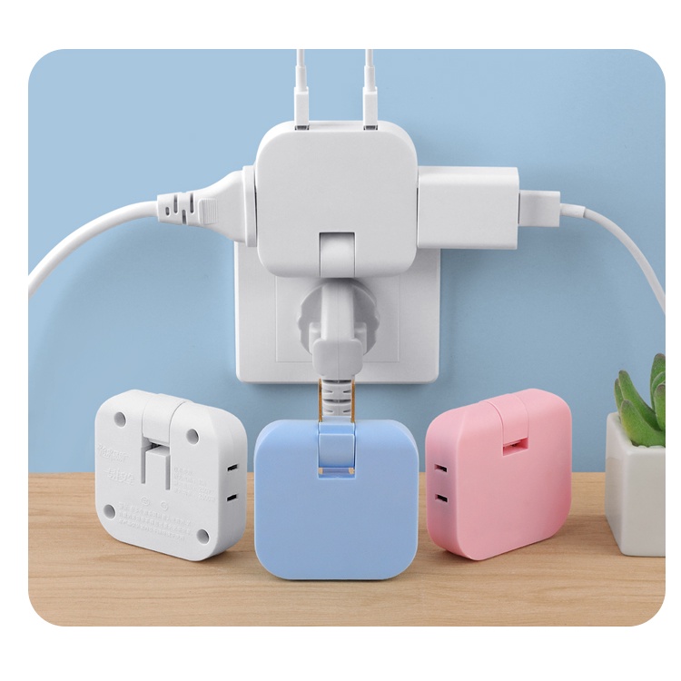 3 in 1 Extension Plug Adapter Foldable, 2-Prong Swivel Ac Adapter,Mini ...