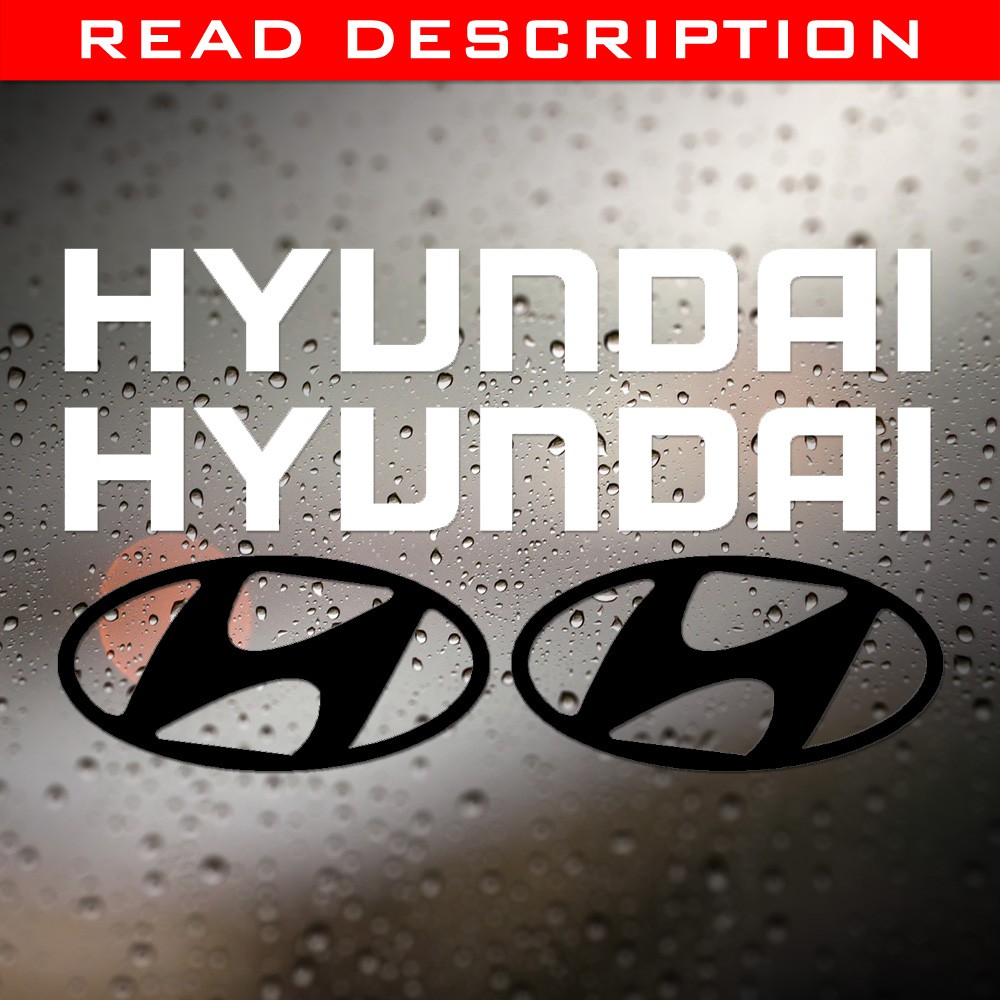 Stickers | (4) Hyundai logo | Weather Proof die-cut decals | Set ...
