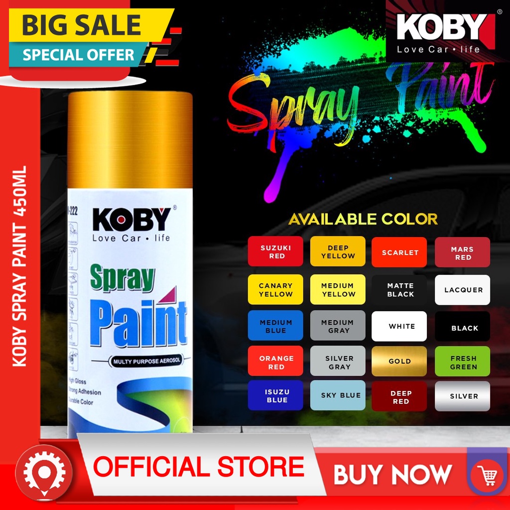 KOBY SPRAY PAINT 450ml Multi Purpose Aerosol Paint | Shopee Philippines