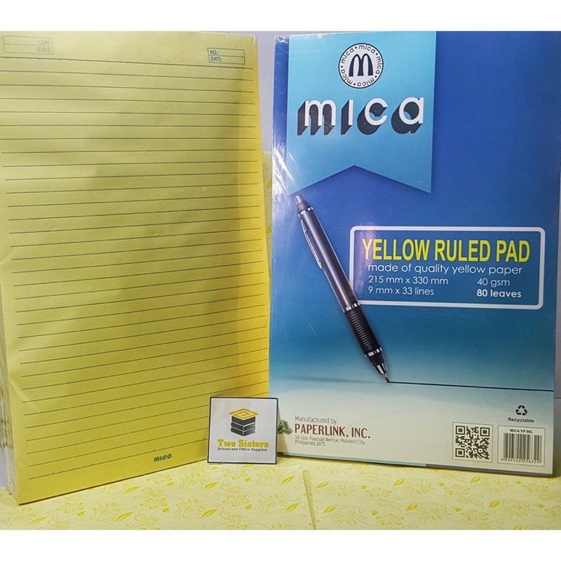 MICA YELLOW PAD 10pads | Shopee Philippines