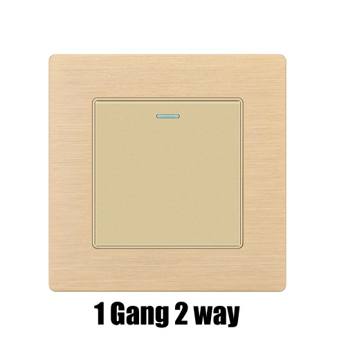 TEP Modern Wall Switch Socket Power Socket Panel with LED Light Gold ...