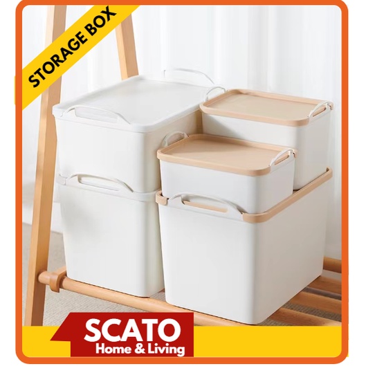 Plastic Storage Bins with Lids Stackable Storage Box with Handle for ...