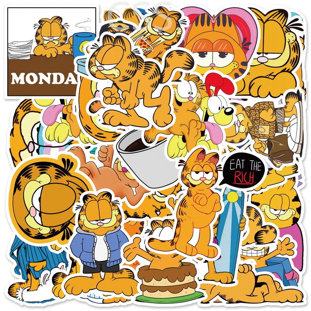CSS.50Pcs/Set Garfield Cartoon Graffiti Waterproof Sticker Guitar ...