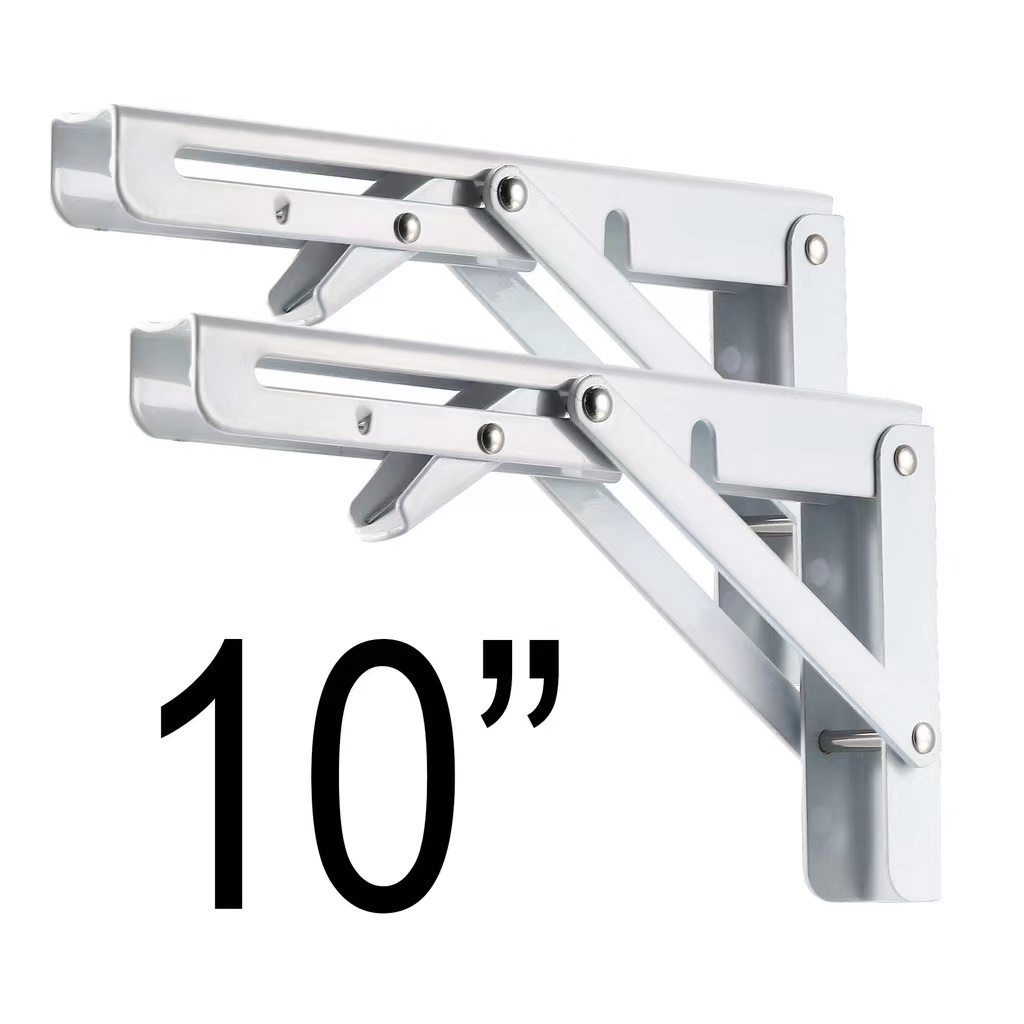 2PCS Folding Angle Bracket Adjustable Wall Mounted Folding Table Shelf ...