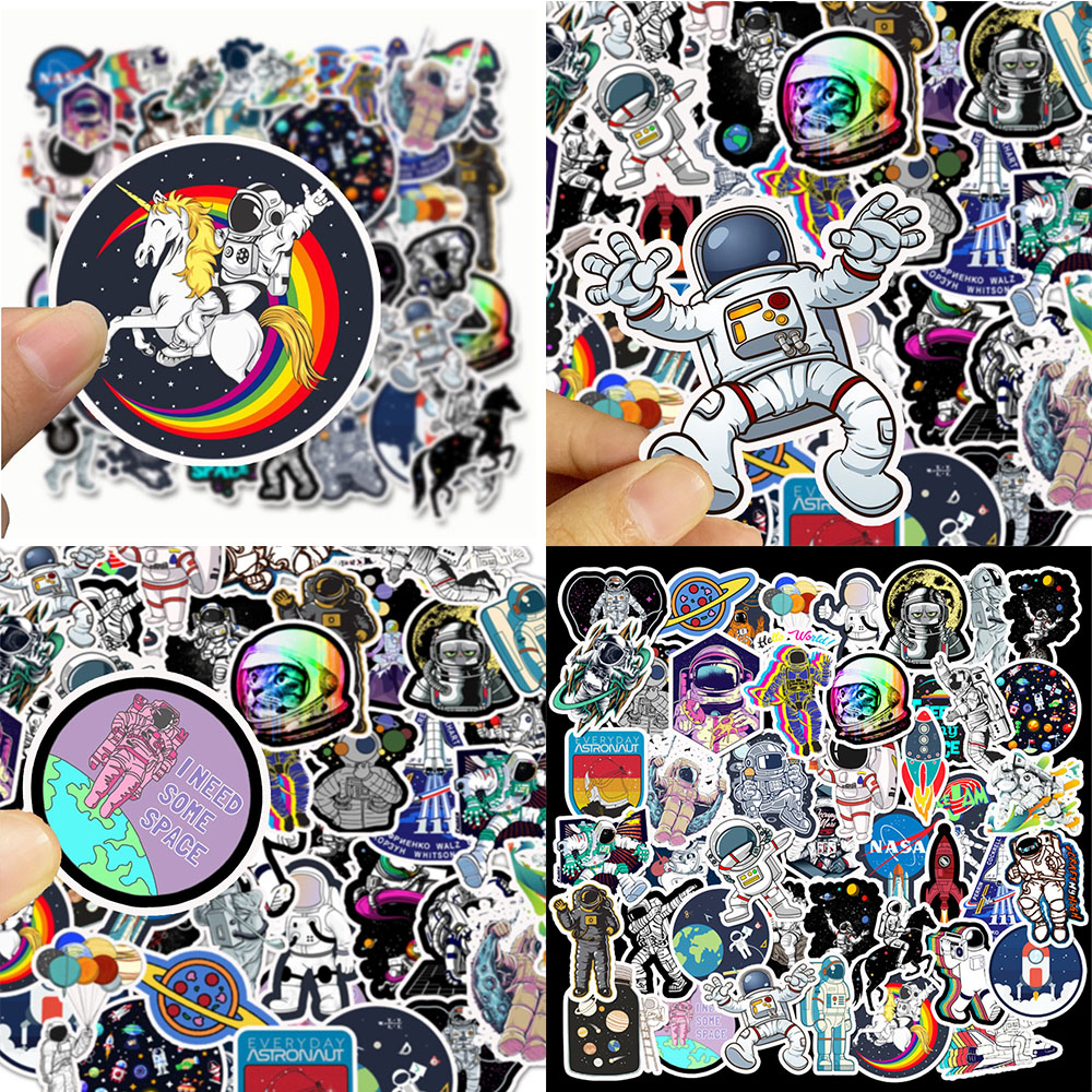 50 PCS Astronaut Space Station Moon Rocket Universe Graffiti Stickers ...