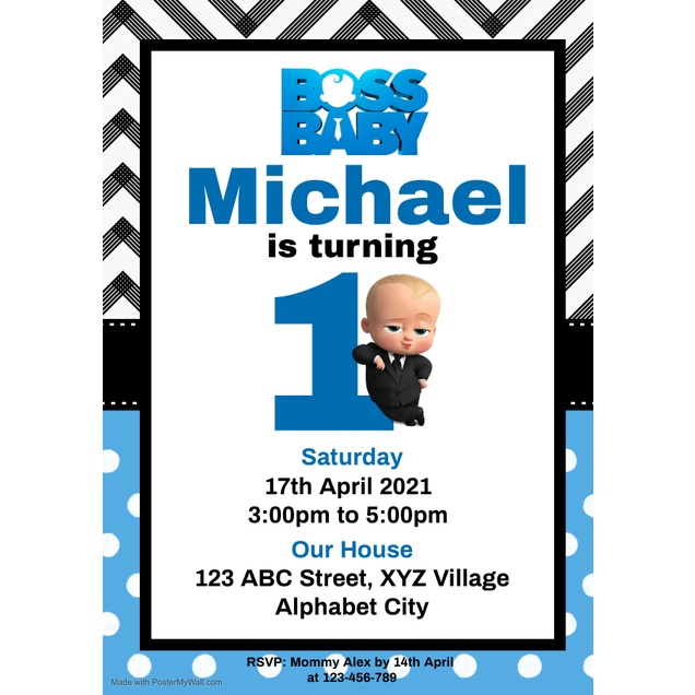 (10pcs) BOSS BABY Theme Invitation FREE layout 3R/4R | Shopee Philippines