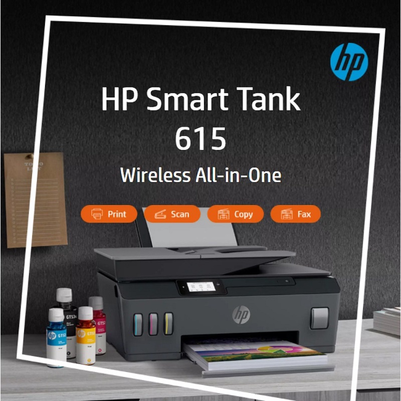 HP Printer Smart Tank 615 Wireless All-in-One Printer Scanner Copier ...