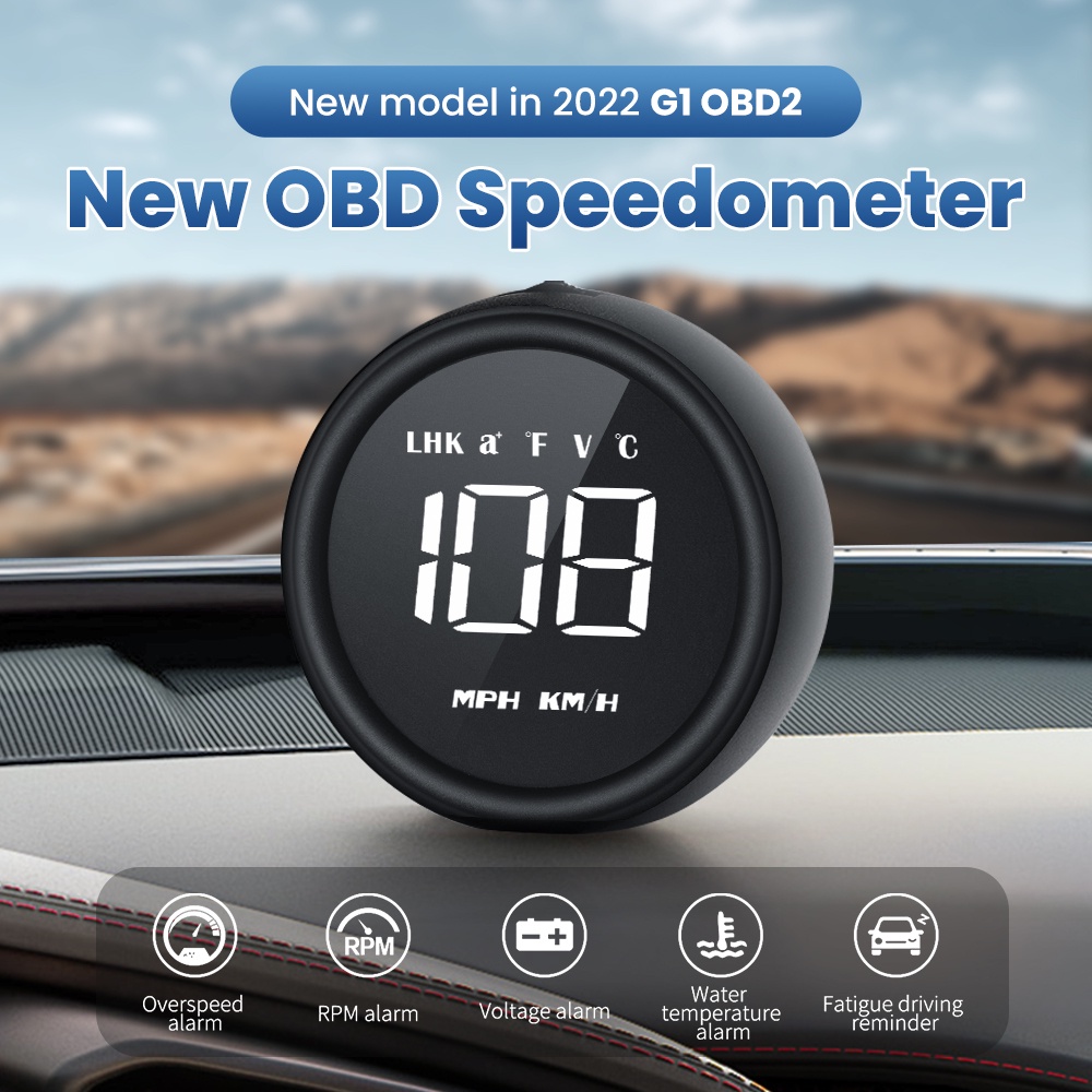G1 OBD2 HUD Car Head Up Display Speedometer Smart Digital Alarm ...
