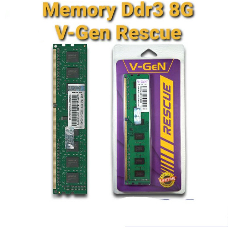 MEMORY DDR3 V-GeN RESCUE 8GB PC12800/1600Mhz LONGDIMM RAM DDR3 8G PC ...
