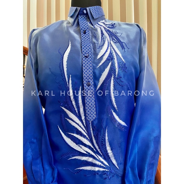 Monochromatic Barong Tagalog For Men Double Collar (Red, Royal Blue ...