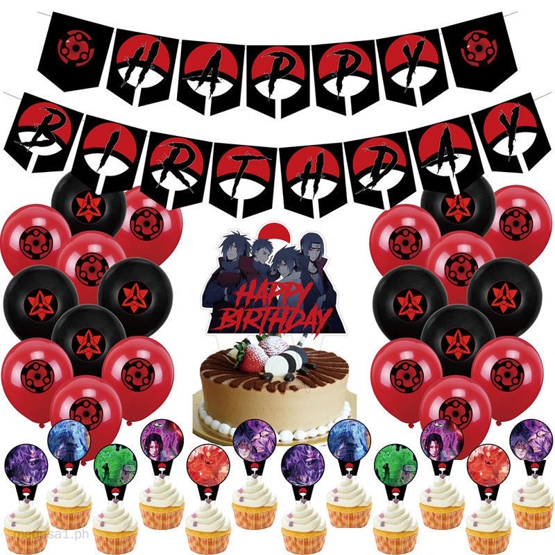 Naruto Birthday Party Decoration Set Akatsuki Latex Balloons Banner ...
