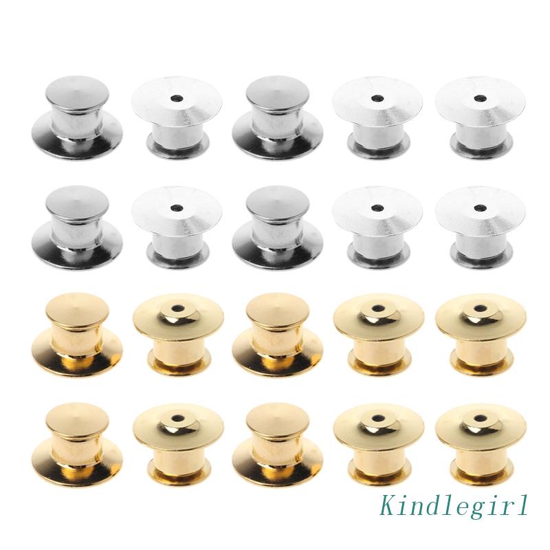 KING 10 Pieces Metal Locking Pin Backs Useful Badge Insignia Pin Backs ...