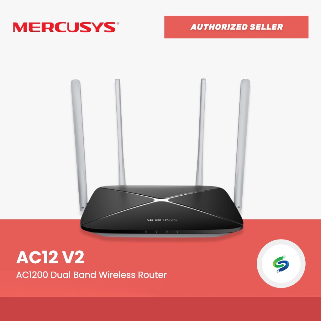 STEQ MERCUSYS AC12 V2 AC1200 Dual Band Wireless Router | Shopee Philippines