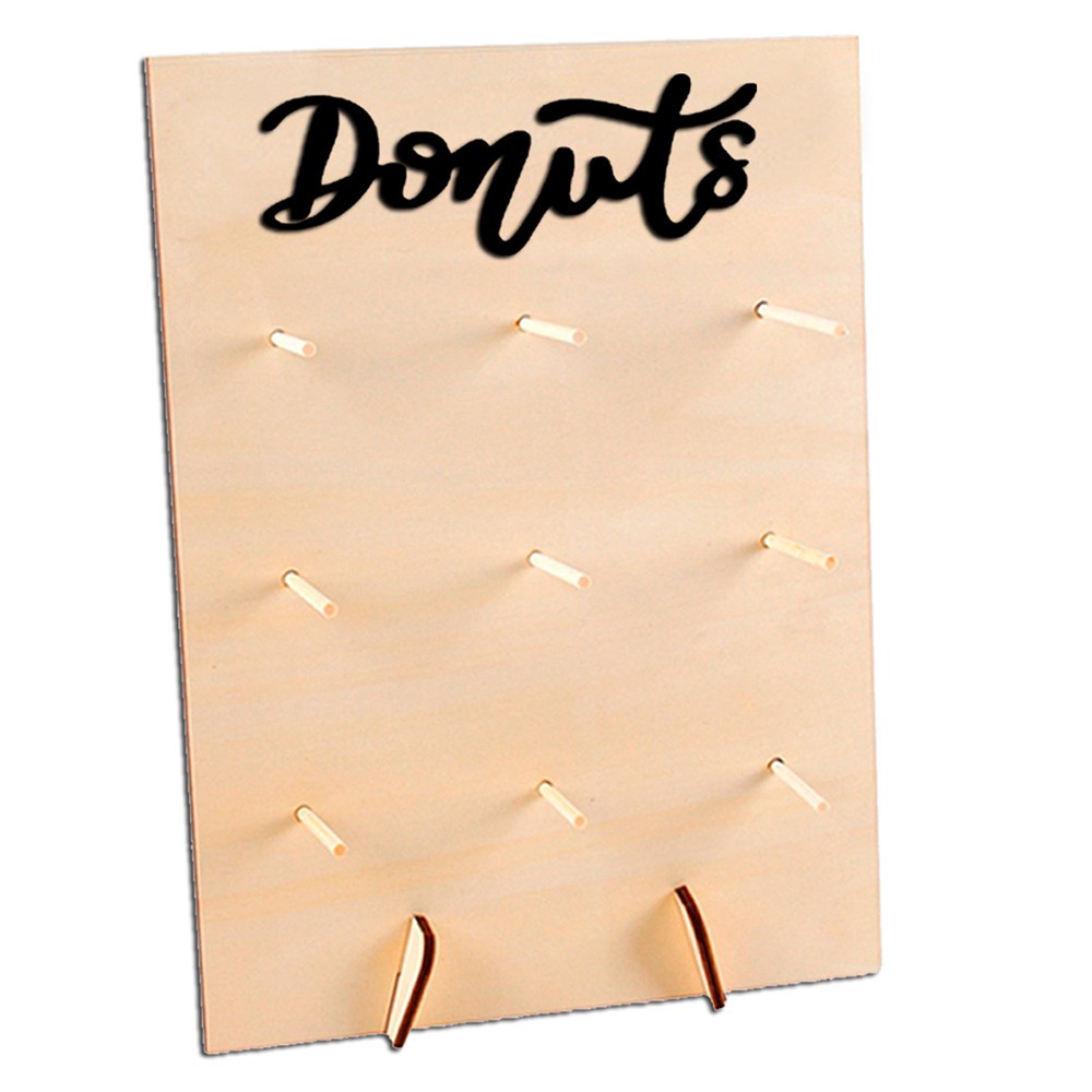 Wooden Donuts Wall Display Stand Holder Candy Sweets Doughnut Rack for ...