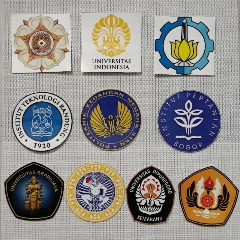 Campus Logo Sticker UGM, UI, ITB, UNY, UNS, UNNES, Unpadded, UNDIP ...