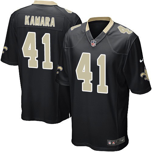 Mens Saints #41 Alvin Kamara Football Jersey Black White | Shopee ...