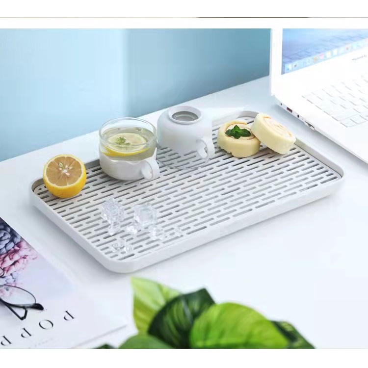 (Spot) Classy Luxe Drain Tray Double Tray Rectangular Tea Fruit Tray ...