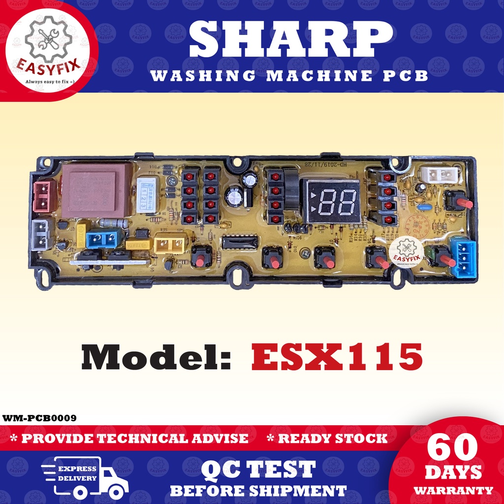 (ORIGINAL) ESX115 SHARP WASHING MACHINE PCB BOARD ( CONTROL BOARD / PCB ...