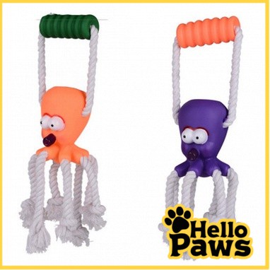 Hello Paws Octopus Pal with Rope Knots for Dog Teether and Pet Dog Chew ...