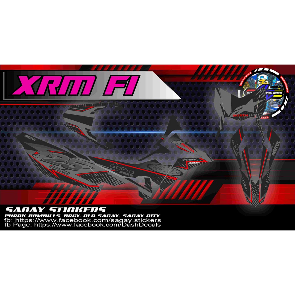 XRM 125 fi Motorcycle Sticker Decals WITH FREE Assorted stickers ...