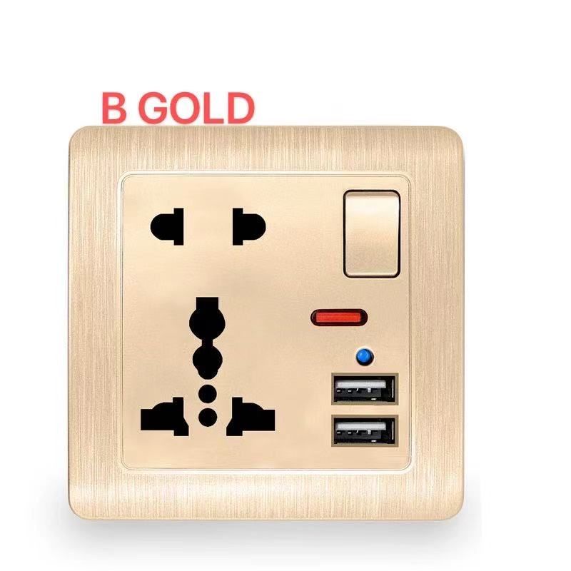 Dk COD universal power socket 5 holes dual usb charger port socket ...