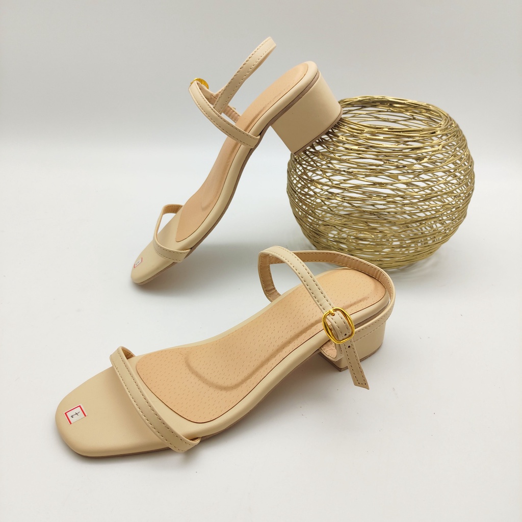 R&A702 1.5-Inch Square Toe with One Toe Strap with Adjustable Ankle Strap Block Heels (Standard ...