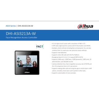 Dahua Face Recognition Attendance Machine 4.3 inch screen Electronic ...