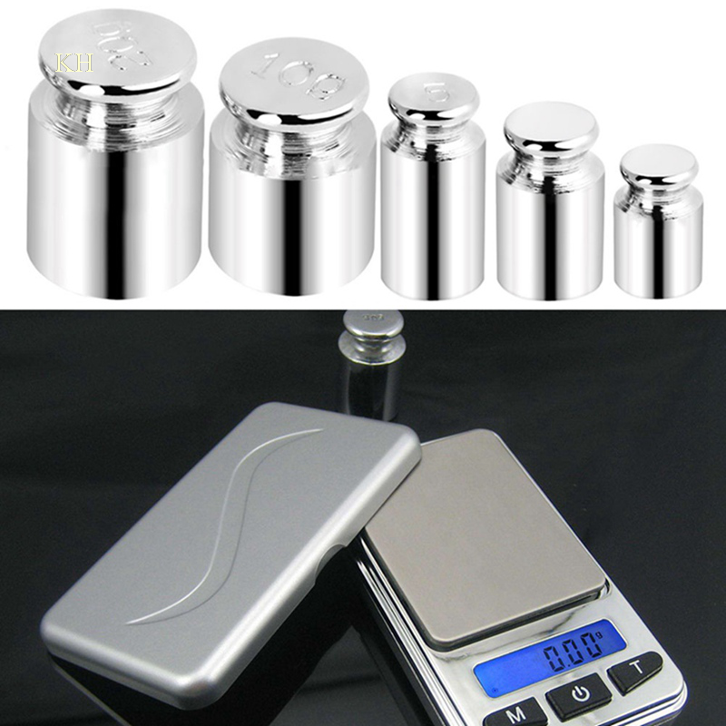 Kuong 5Pcs 1g 2g 5g 10g 20g Grams Jewelry Weights Precision Chrome Calibration Scale Weight Set ...