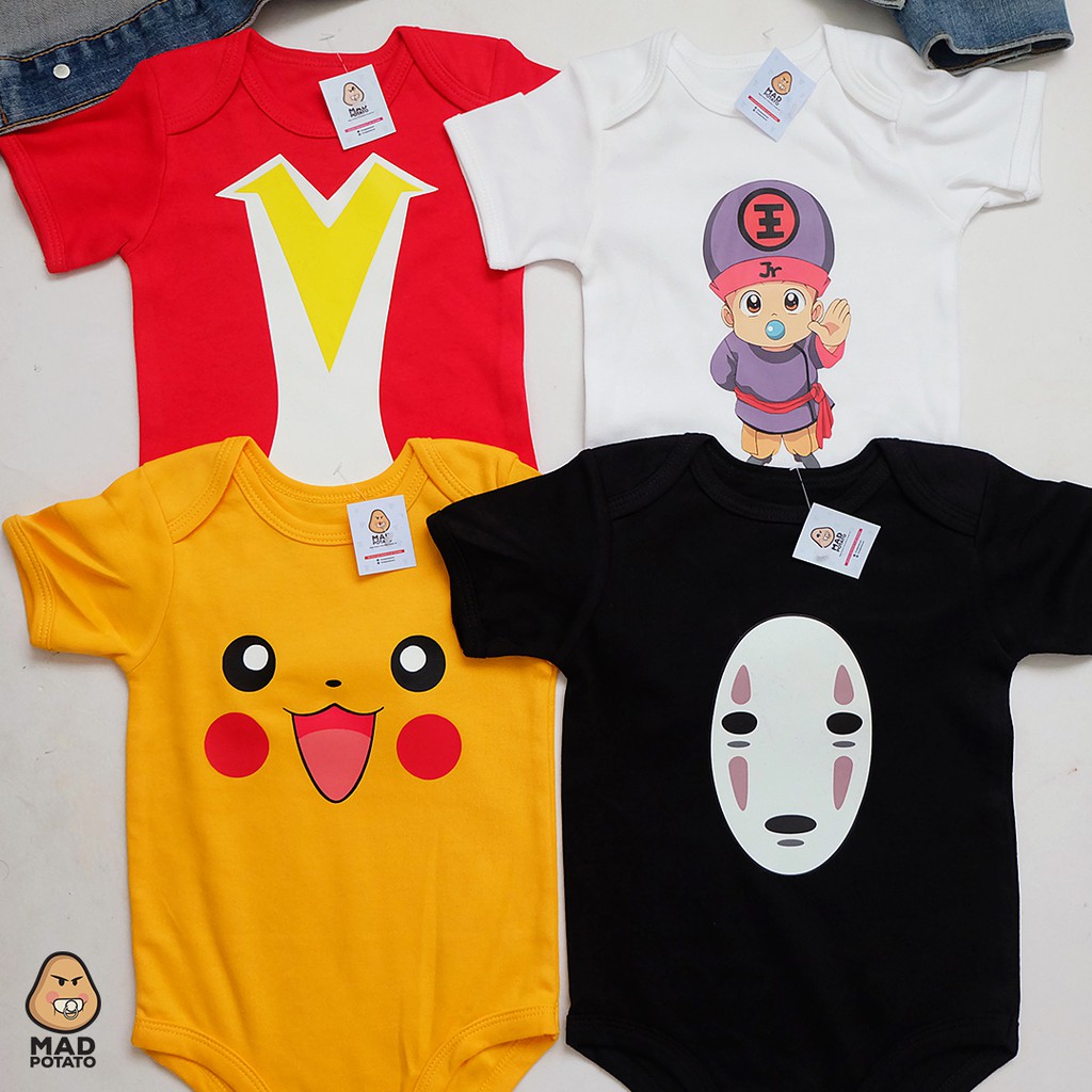 MAD POTATO Anime Baby Onesies POKEMON PIKACHU VOLTES V HUNTER Milestone ...