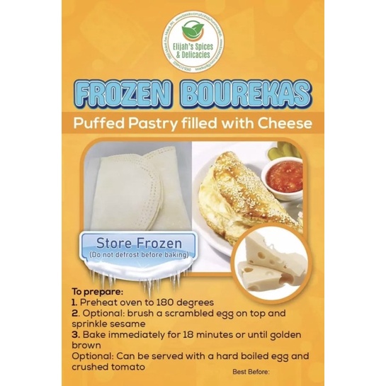 Frozen Cheese Bourekas Borek - Puffed Pastry Unbaked With Filling- 4 ...