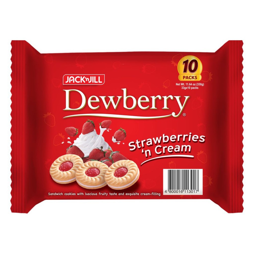 Jack 'n Jill Dewberry Strawberries N Cream 33g Pack of 10 | Shopee ...