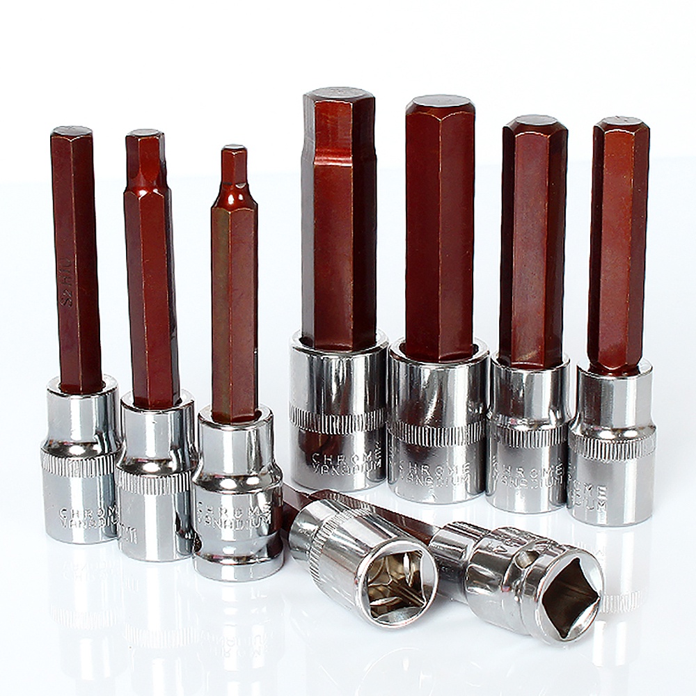 8Pcs 1/2"(12.5mm) Driver Extra Long Allen Key Bits Ratchet Wrench ...