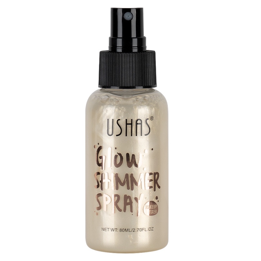 USHAS Glow Diamond Shimmer Primer Body Face Spray Body Glitter Shimmer ...