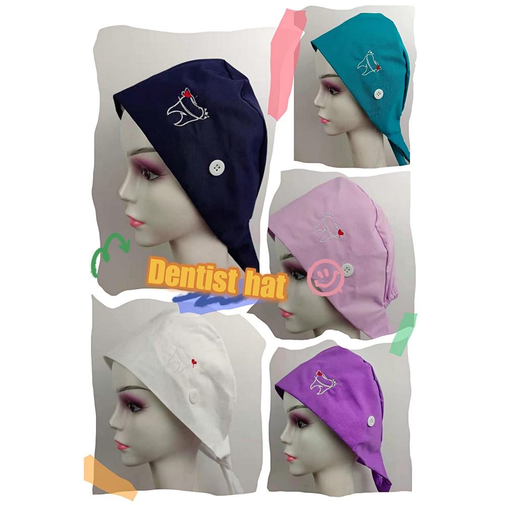 Dentist hat Tooth pattern surgical cap doctor nurse surgical cap beauty ...