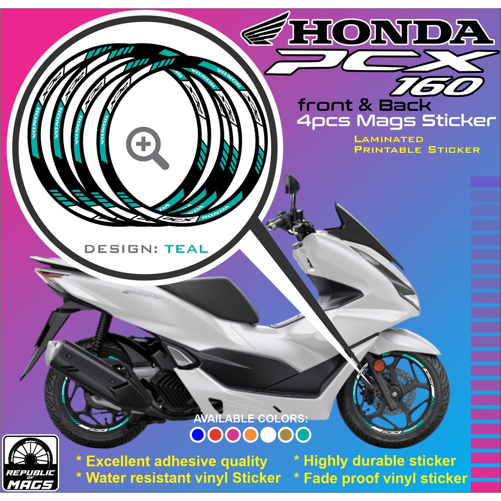Honda PCX 150/160 Mag Sticker Decals Printed Laminated Reflectorized ...