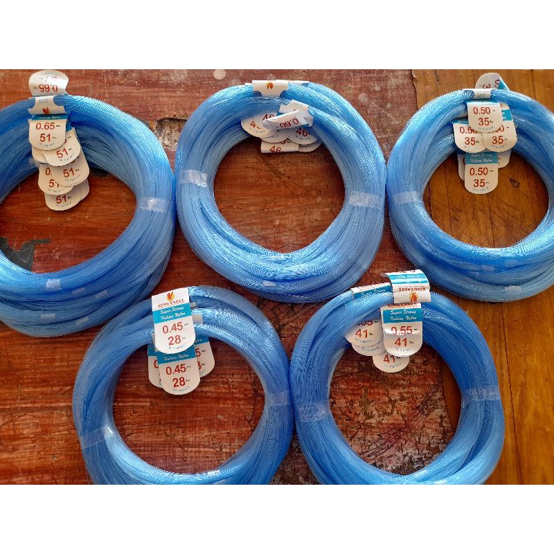 king eagle fishing nylon clip / coil blue sold per pack 0.25mm to 070mm ...