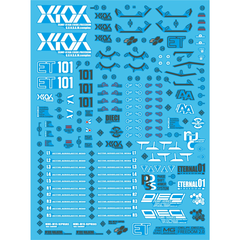 Delpi Decal MG Freedom 2.0 Waterslide Decals | Shopee Philippines