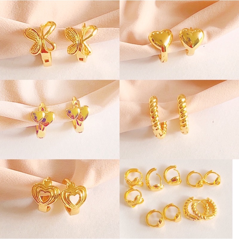 fashion jewelry 24k gold plated Bangkok gold clip earrings for women ...