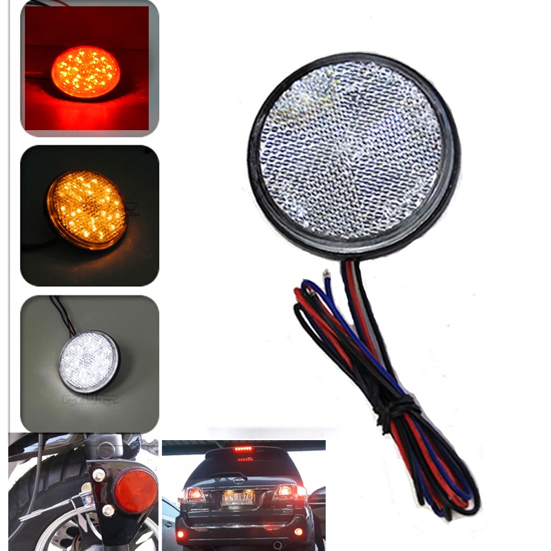 Car Round Tail Lights Turn Singal Light Lamp ATV LED Reflectors Warning ...