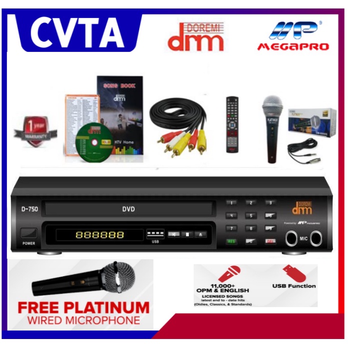 Megapro Doremi D-750 Karaoke Videoke Player With Wired Mic | Shopee ...