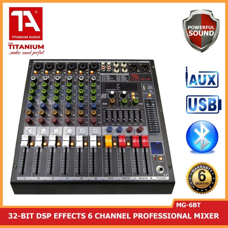 Titanium Audio Mixer MG-6BT ORIGINAL | Shopee Philippines