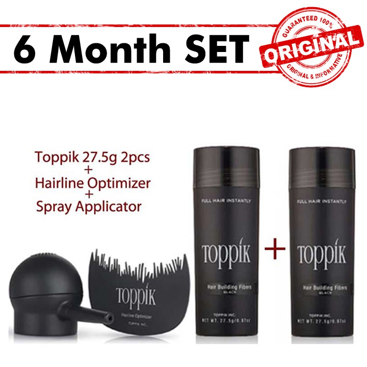 Toppik Hair Fibers 6 Months with Hairline Comb Spray Applicator Set ...