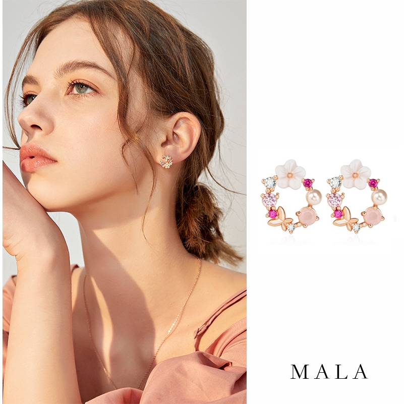 Korean Earrings Fashion Circle Flower Ear Stud Shopee Philippines