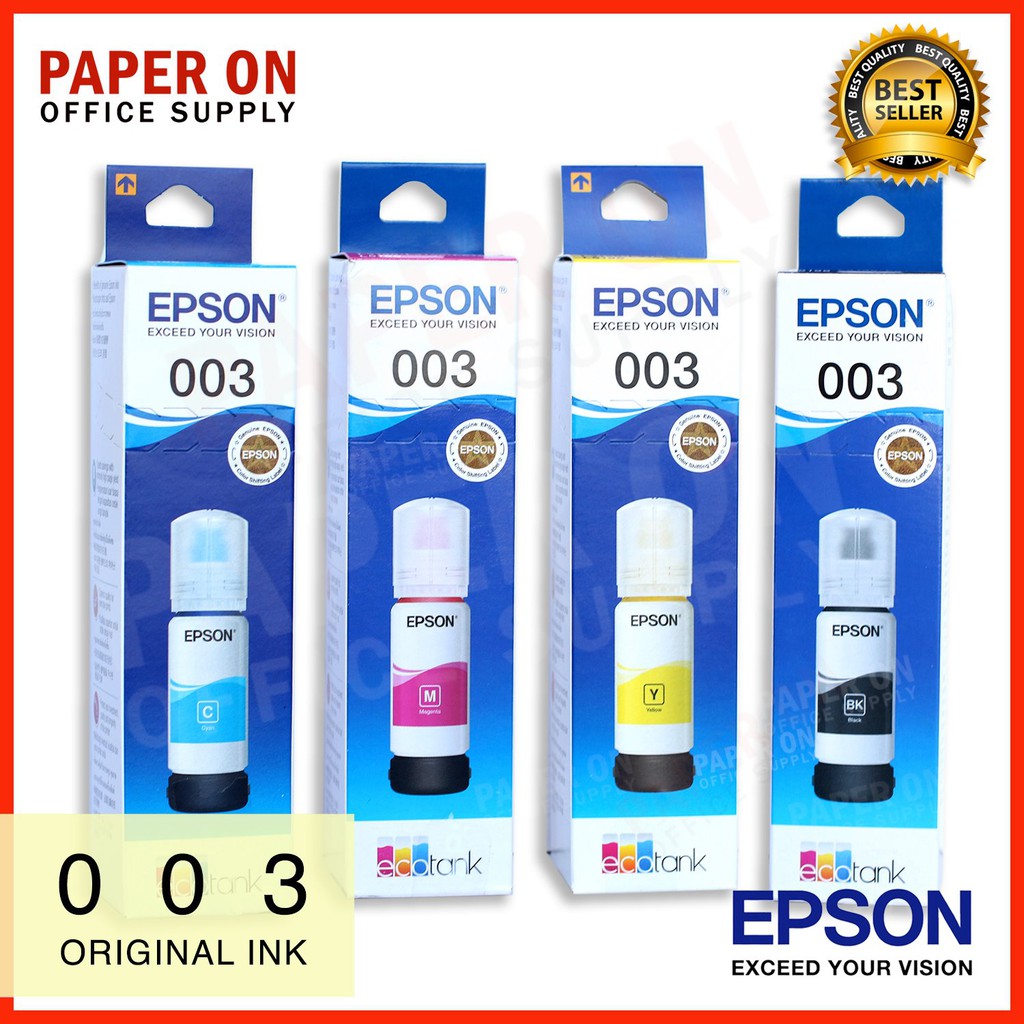 EPSON 003 Original Ink 65ml CMYK | Shopee Philippines