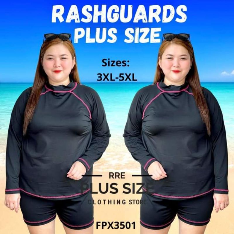 TRENDY PLUS SIZE RASHGUARD TERNO SWIMMING ATTIRE FOR WOMEN RUSH GUARD ...